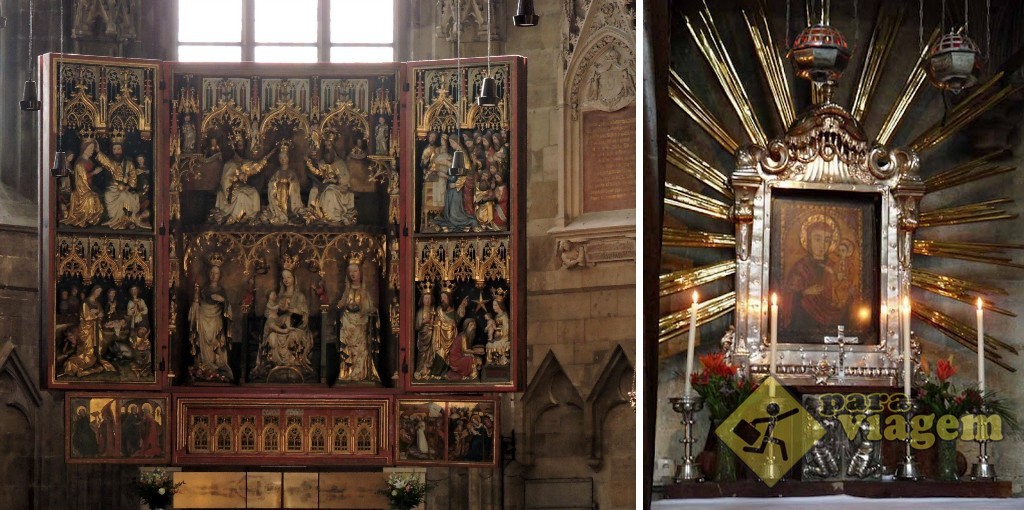 O altar Wiener Neustädter (esq) e a imagem de Maria Pötsch (dir) - Para ...